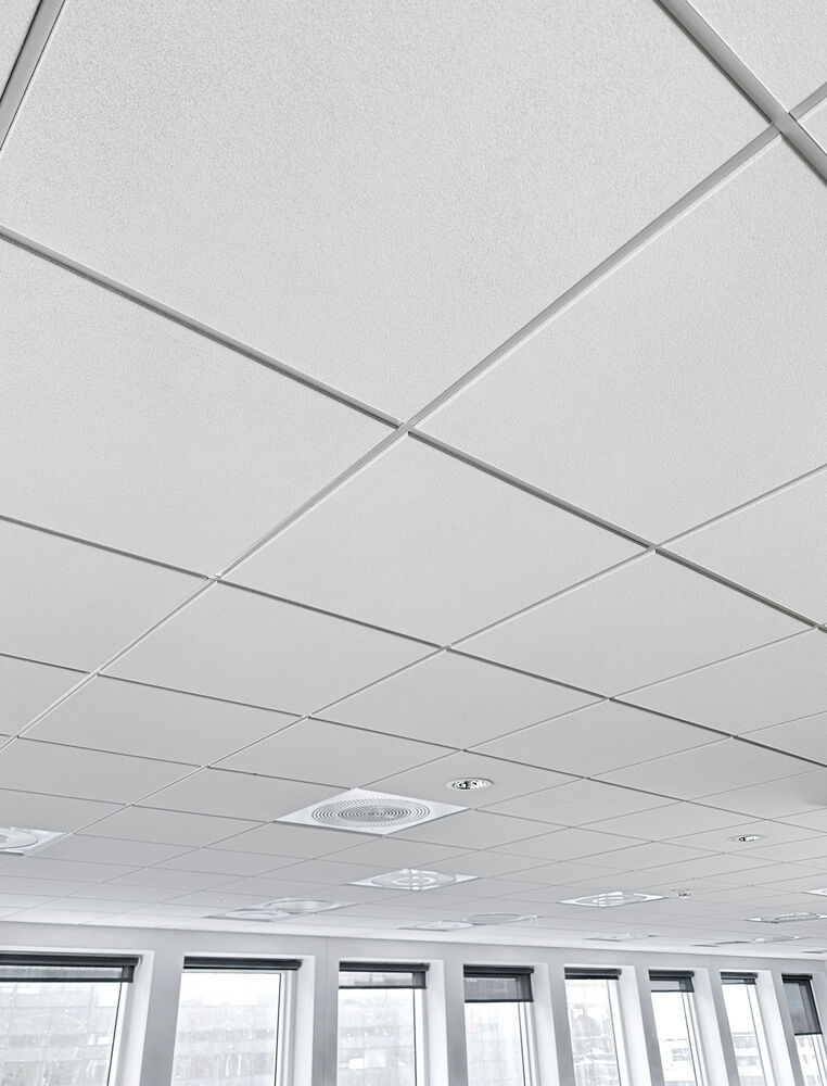 Akustik loftplader m/fals hvid 600x600x20 mm - Genbyg